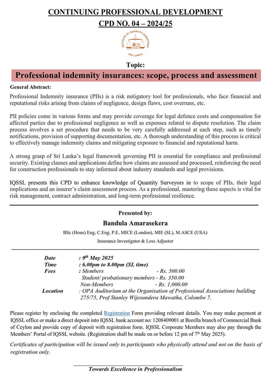 IQSSL - Institute of Quantity Surveyors Sri Lanka - Official Website