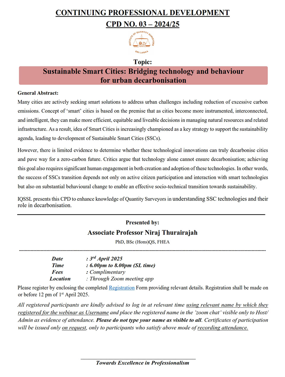 IQSSL - Institute of Quantity Surveyors Sri Lanka - Official Website